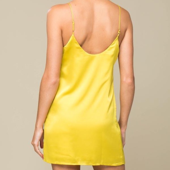 Dresses | Citron Satin Mini Dress | Poshmark